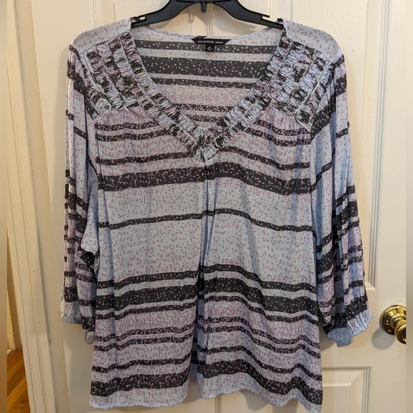 Zac & Rachel | Tops | Zac And Rachel Light Blue Blouse With Charcoal ...